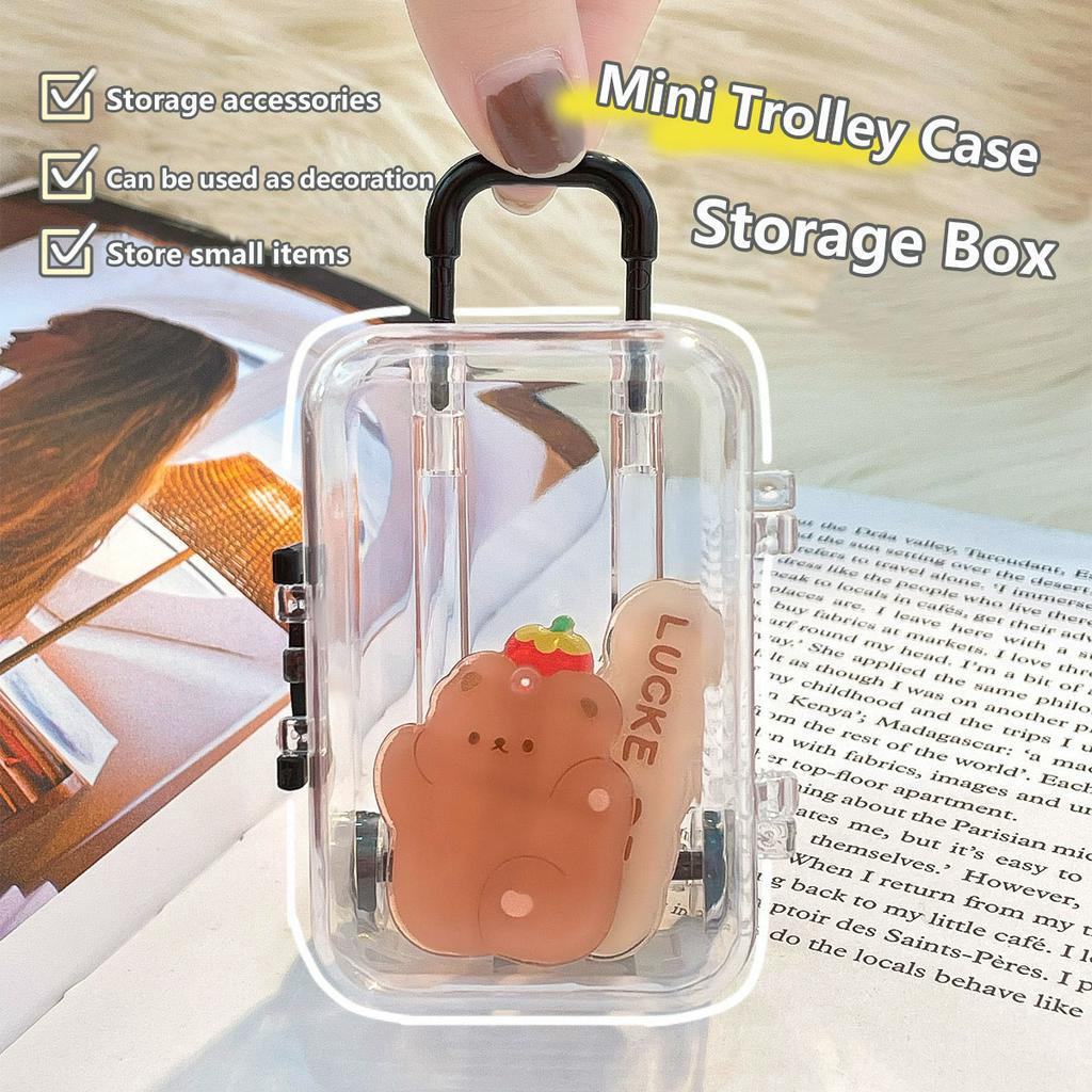 Creative mini luggage case storage box simple movable luggage jewelry ...