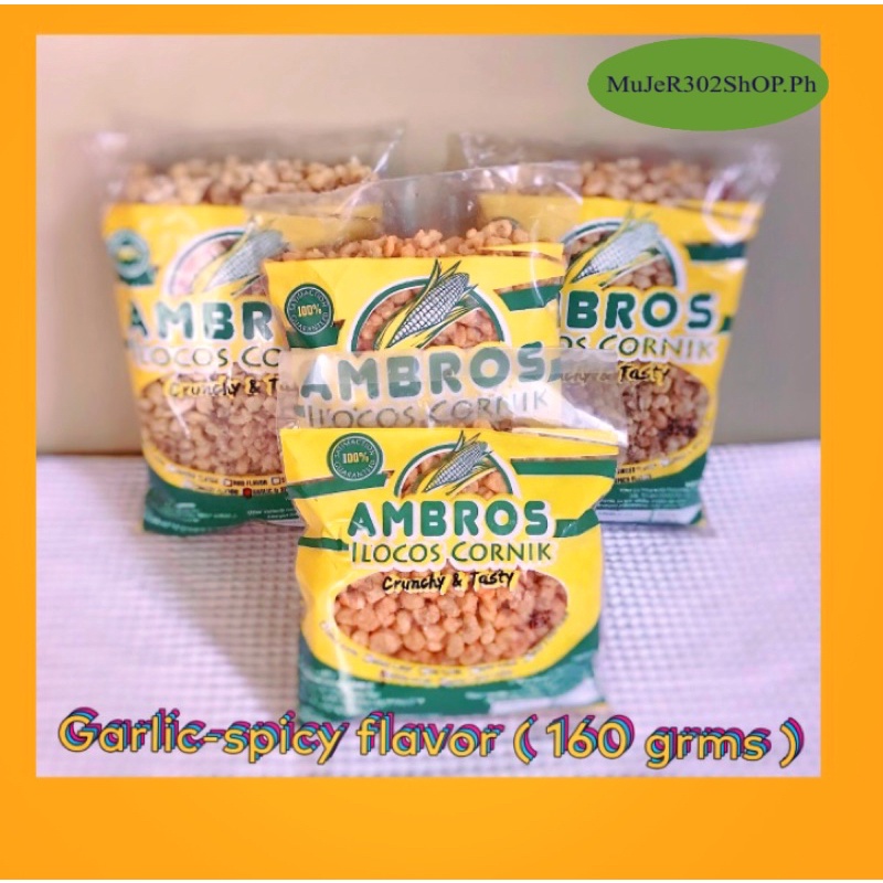AMBROS Ilocos Cornik (garlic-spicy flavor) 160 grms | Shopee Philippines