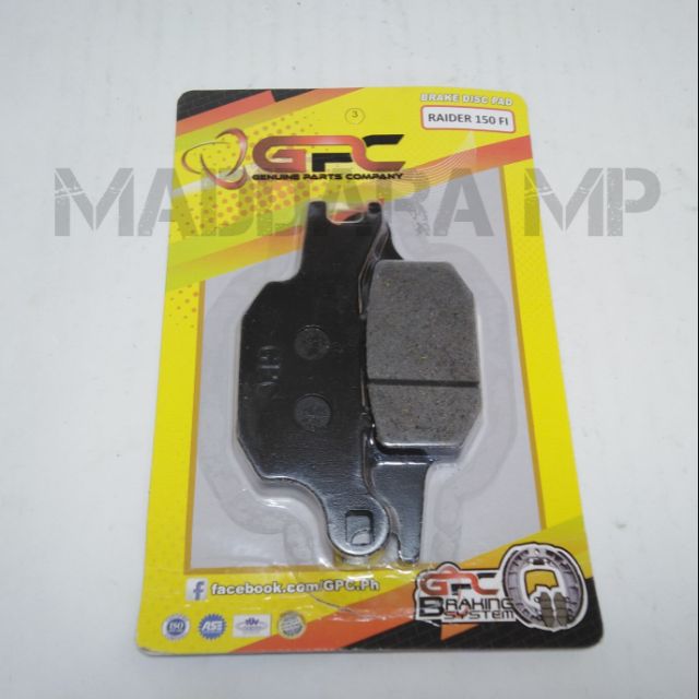 Disc pad rear raider 150 fi GPC / Brake Pad COD Accepted | Shopee ...