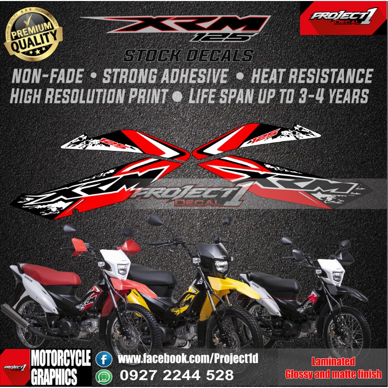 XRM 125 Stock decals ( fully laminated premium grade sticker) | Shopee ...