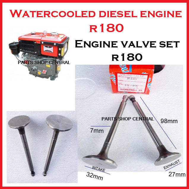 ENGINE VALVE IN/EX SET R180 Weifang Or Swan WATERCOOLED DIESEL ENGINE ...