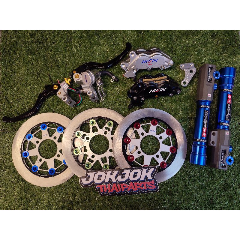 Nissin 4pot Brake System Set w/ Movistar Shock (Mio) | Shopee Philippines