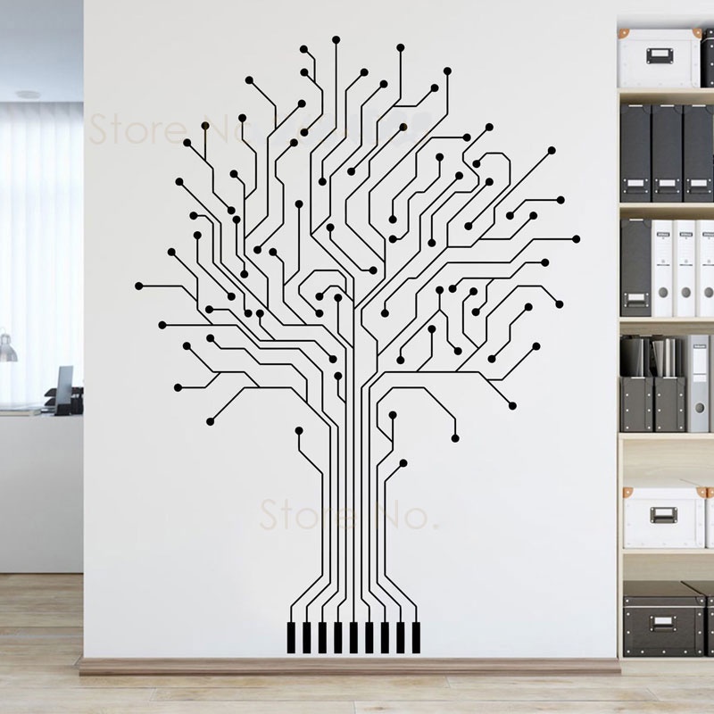 Circuit Board Technology Wall Stickers Vinyl Interior Office Decor ...