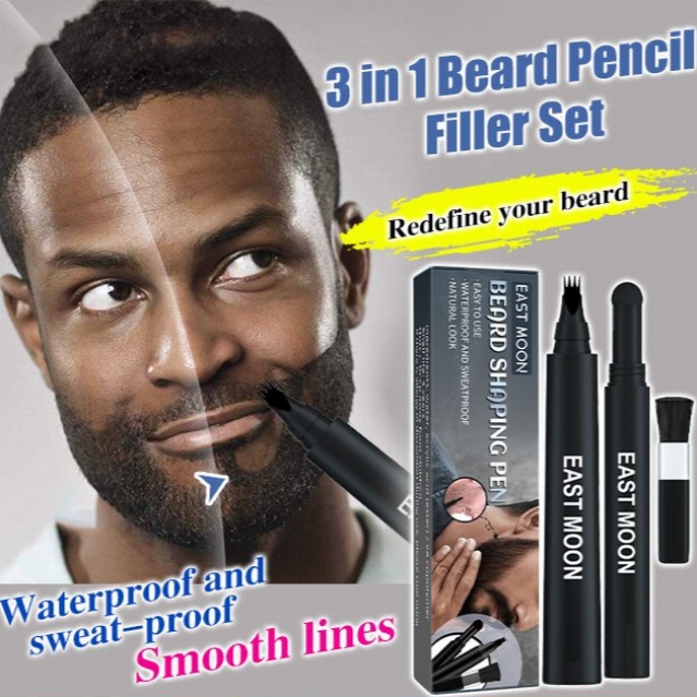 Men's 3-in-1 Beard Filling Pen Set Beard Care | Shopee Philippines