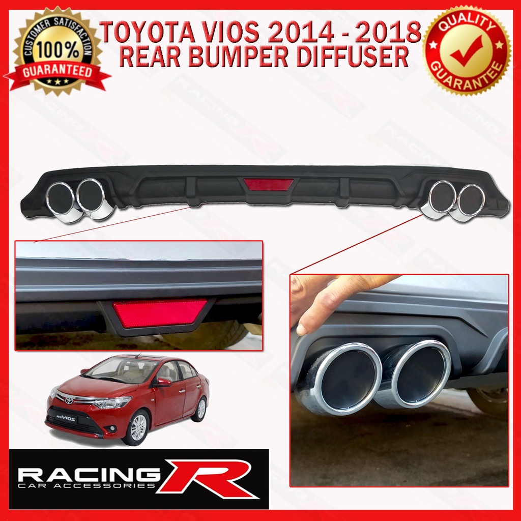 Toyota Vios 2014 to 2018 Rear Bumper Lip Diffuser 2015 2016 2017 ...
