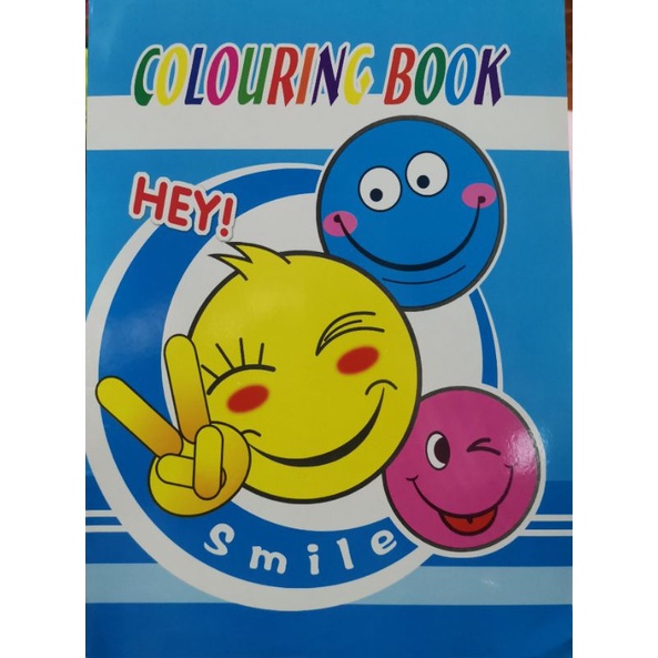 Smiley coloring book with stickers for birthday party giveaways ...