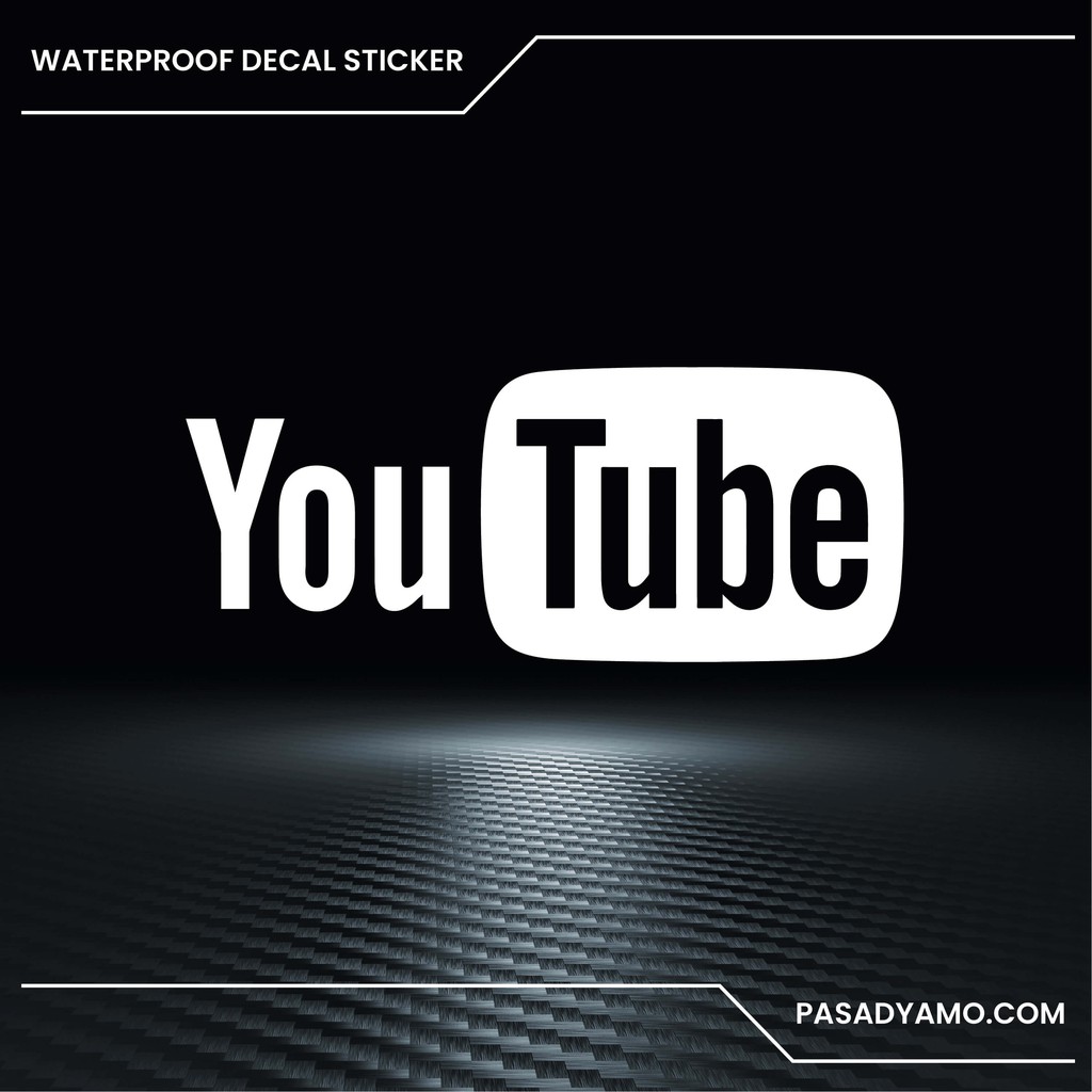YouTube Logo Decal Sticker for Cars Motorcycles Laptops Skateboards 4 ...