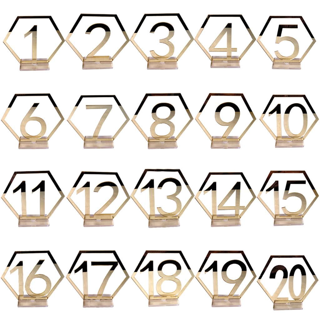 [READY STOCK] Silver Decor Reception Table Numbers Stands Wedding ...