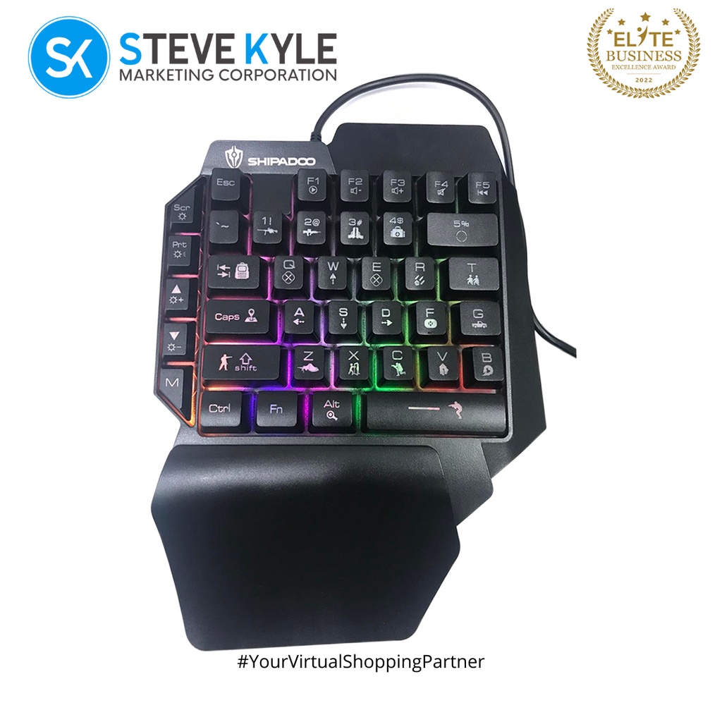 Shipadoo F6 Wired Single Handed RGB Backlight 39 Keys Gaming Keyboard ...