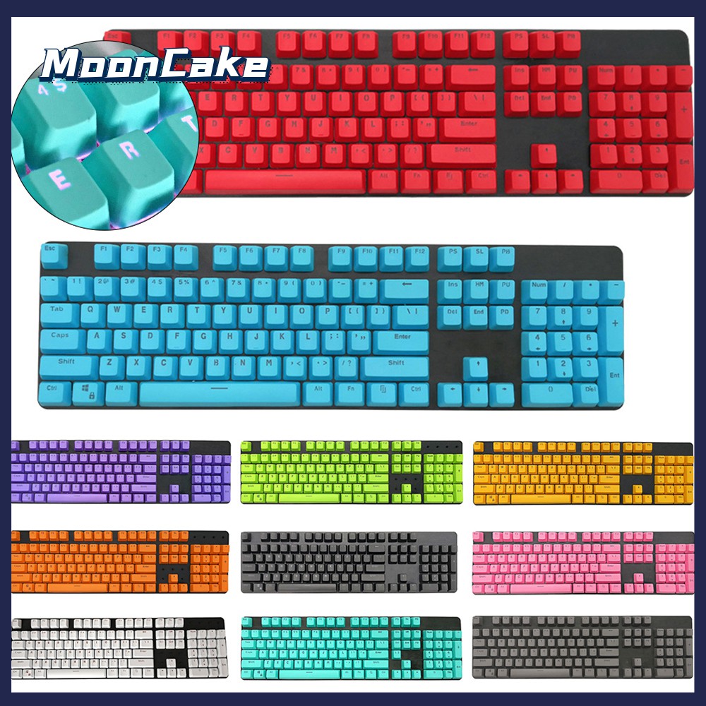 *moon*PBT Backlit Keycaps 104Pcs/Set Universal Key Cap Doubleshot for ...