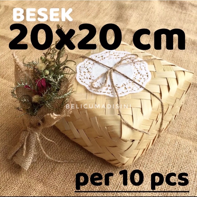 BAMBOO BESEK 20x20 CM / RICE BESEK FOOD TURBAN SET HAMPERS PACKAGING ...