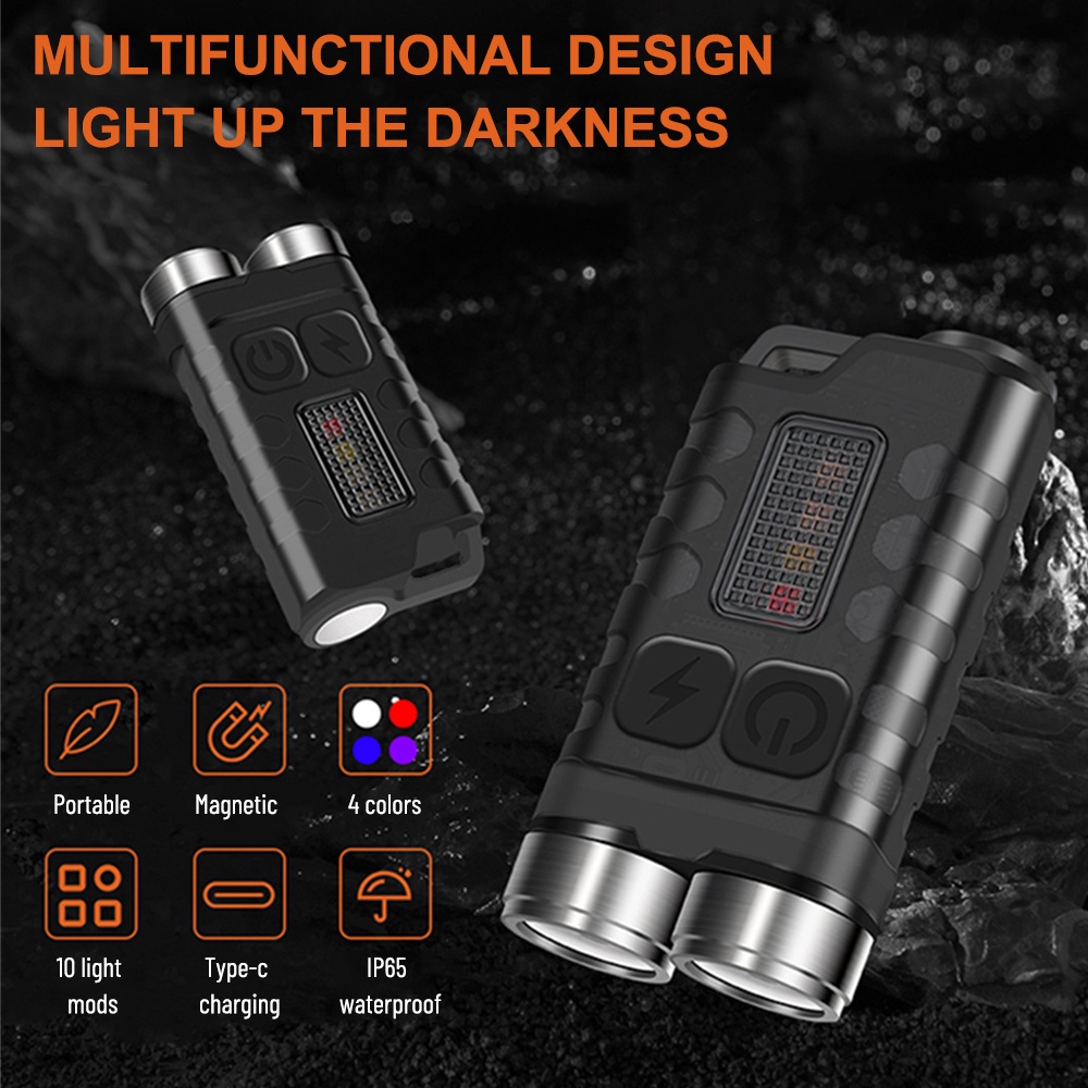 Mini V3 Dual Light Portable 900 Lumen Keychain light UV Light Dual Head ...