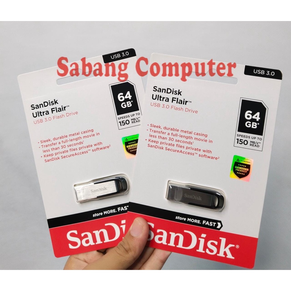 Sandisk ULTRA FLAIR 64GB USB 3.0 ORI FLAS DISK | Shopee Philippines
