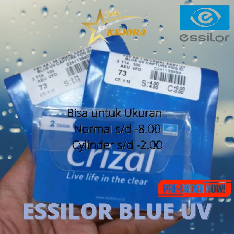 Essilor Blue UV Capture Finish Single Vision Super 1.56 optikkejora ...