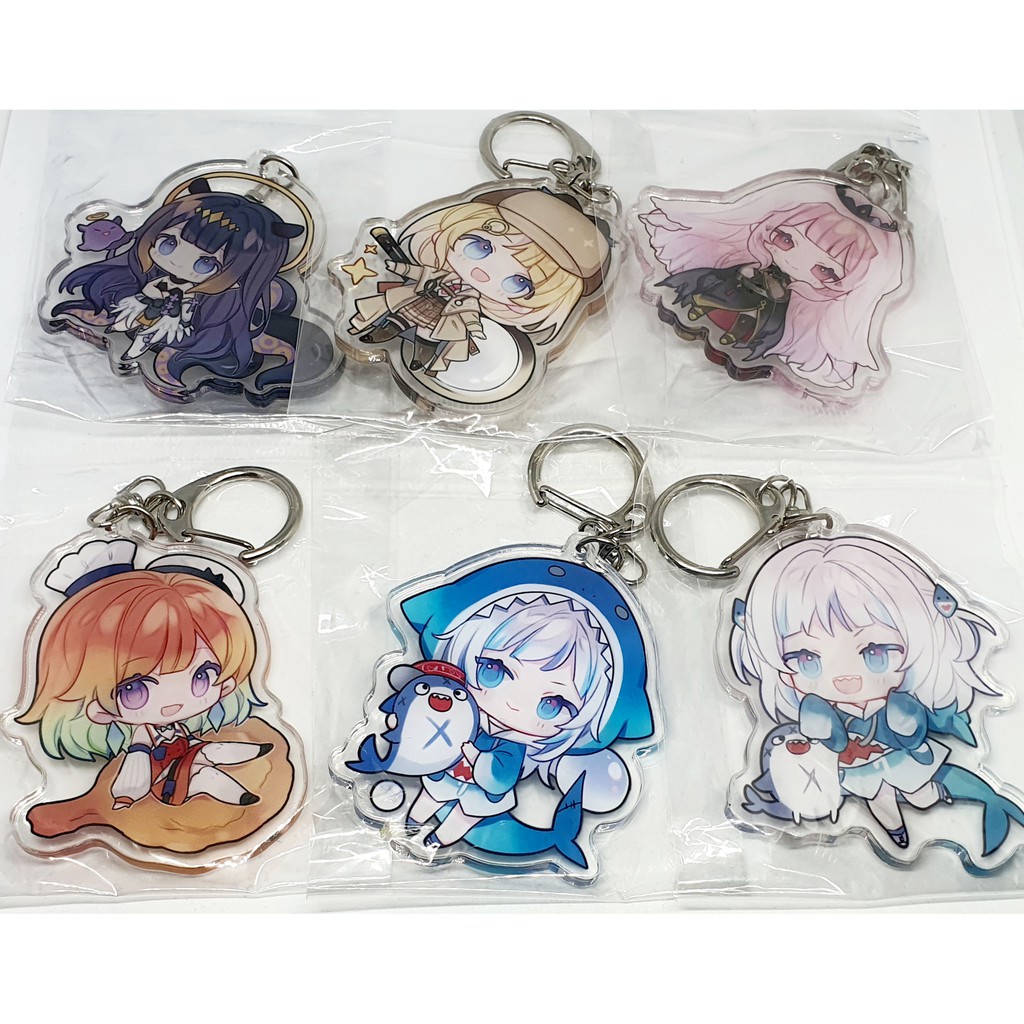 Hololive Holoen Acrylic Keychain Japan import illustrated by 八百萬製作所 ...