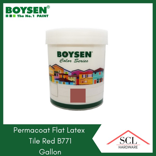 BOYSEN Permacoat Flat Latex Tile Red B771 4 Liters / Gallon | Shopee ...