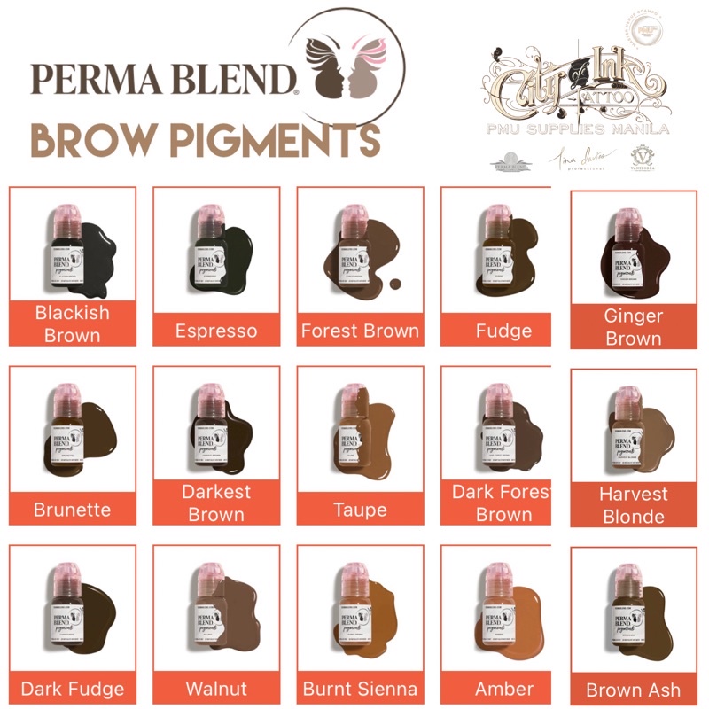 PERMABLEND PMU pigments 15ml. Cosmetic Pigments by Perma Blend USA ...