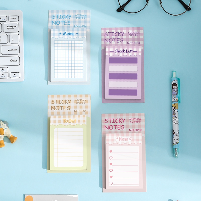 Checkered Header Basic Simple Sticky Notes Memo Post it Checklist To Do ...