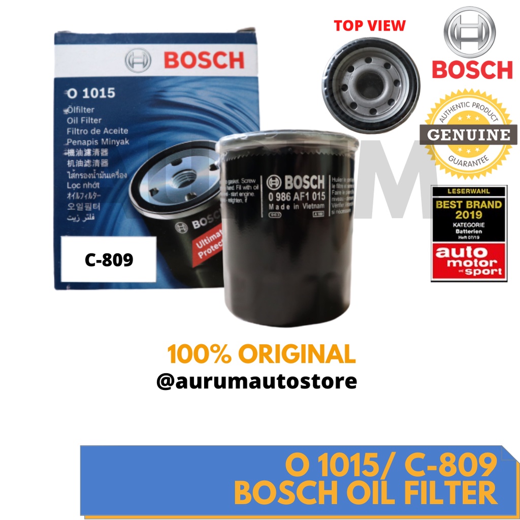 Bosch Oil Filter C-809 (O-1015) for Honda City Accord CRV Civic Jazz ...