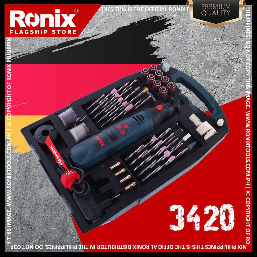 Ronix 3420 Premium Quality Cordless Rotary Tool Kit, 3.6V, 1.6/2.4/3 ...