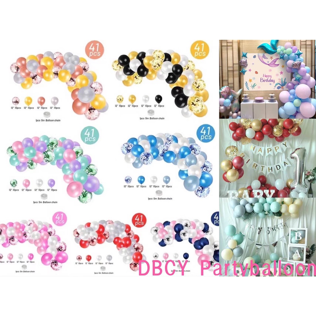 41pcs Diy Balloon Set Balloon Garland Arch Kit Set Balloon Chain Combo ...