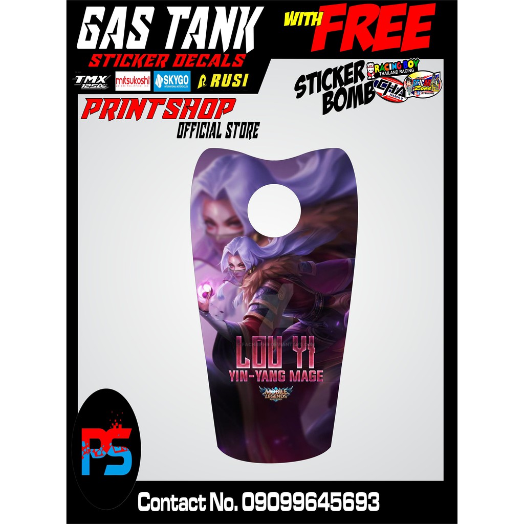 Top Gas tank sticker decals for tmx, rusi, skygo, mitsukushi, motorstar ...