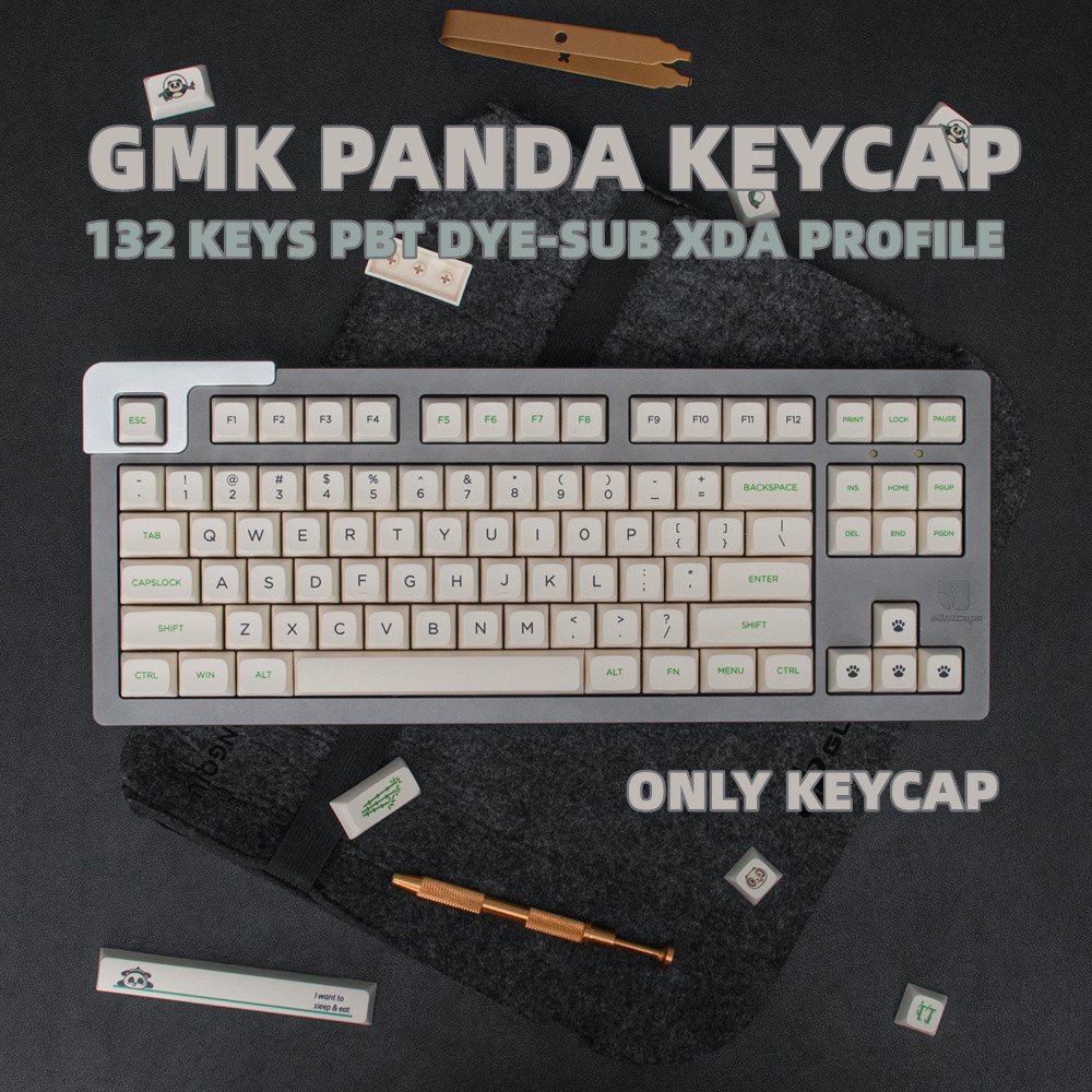 GMK Panda 132 Keys PBT Dye Sublimation XDA Profile Keycaps For Kailh ...