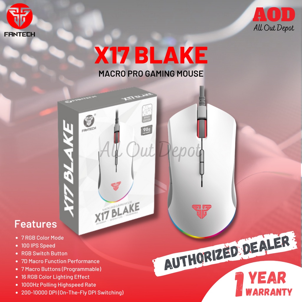 ☑♠Fantech X17 BLAKE 7D RGB Macro Programmable Gaming Mouse | Shopee ...
