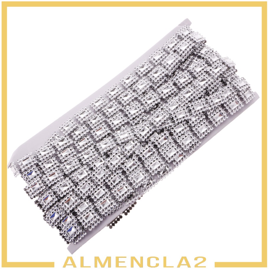 [ALMENCLA2] 10 Yard Square Rhinestone Bead Chain Ribbon Sewing Decor ...