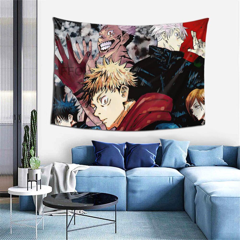 Japanese Anime Tapestry Jujutsu Kaisen Gojo Satoru Wall Hanging ...