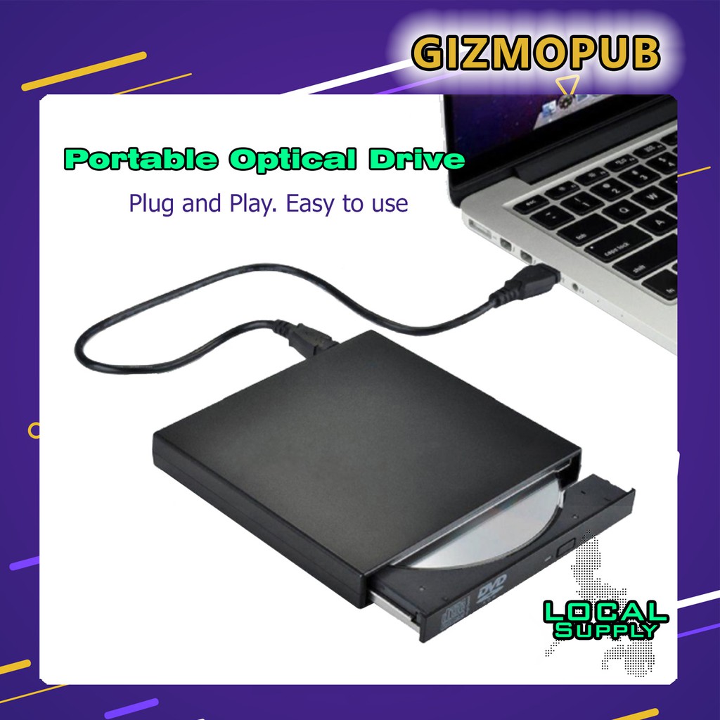 External DVD Optical Drive USB 2.0 CD/DVD-ROM CD-RW Player Portable ...