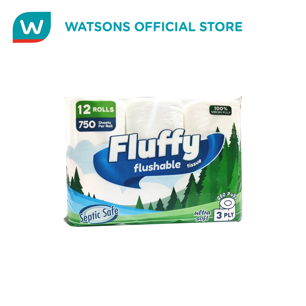 FLUFFY Ultra Soft Flushable Bathroom Tissue 3ply 12 Rolls | Shopee ...