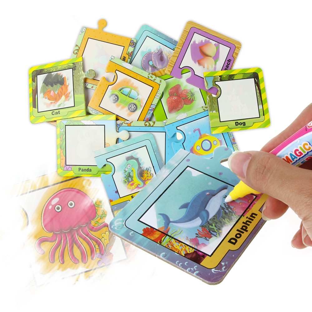 4 Types Water Drawing Card & Magic Pen Coloring Board Children ...