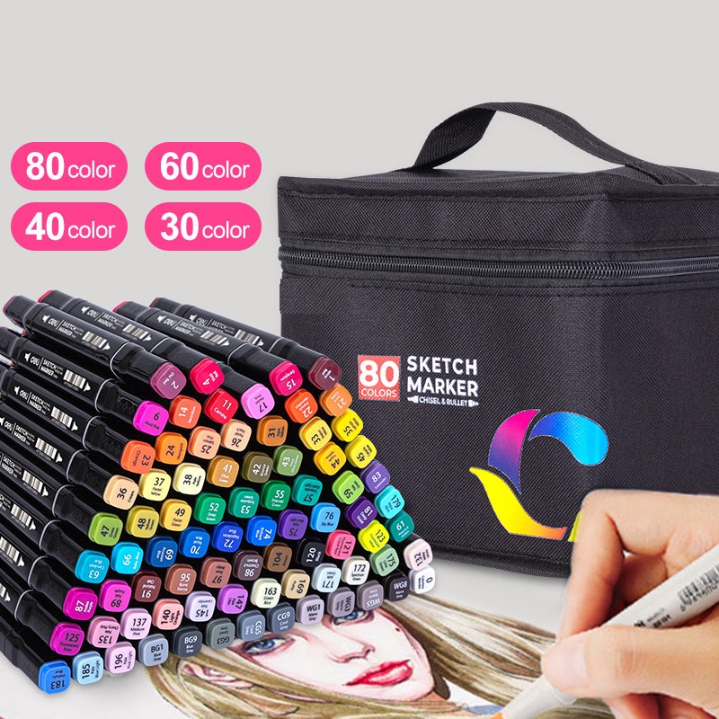 marker pen set 12/80/30/color alcohol marker highlighter pen set touch ...