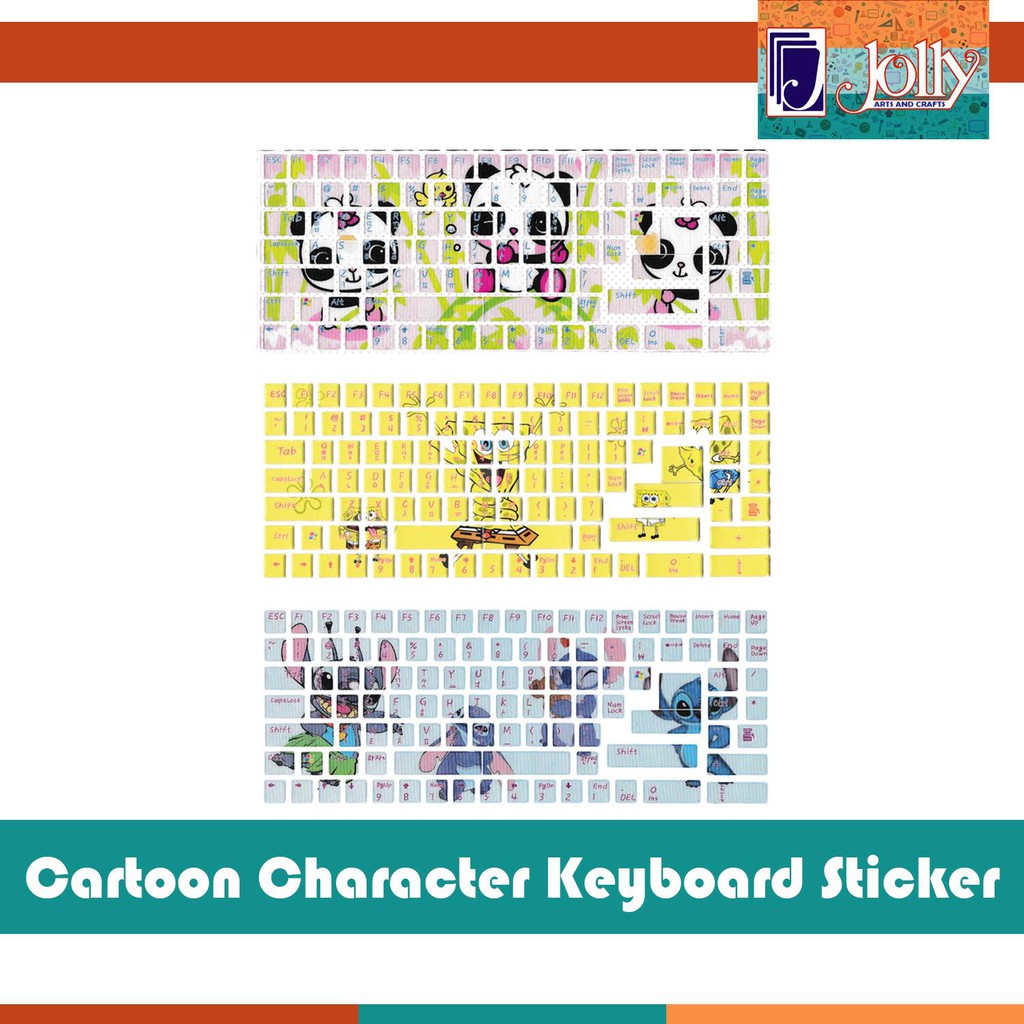 Cute Cartoons Character Keyboard Stickers for Keyboard 10-18 | Shopee ...
