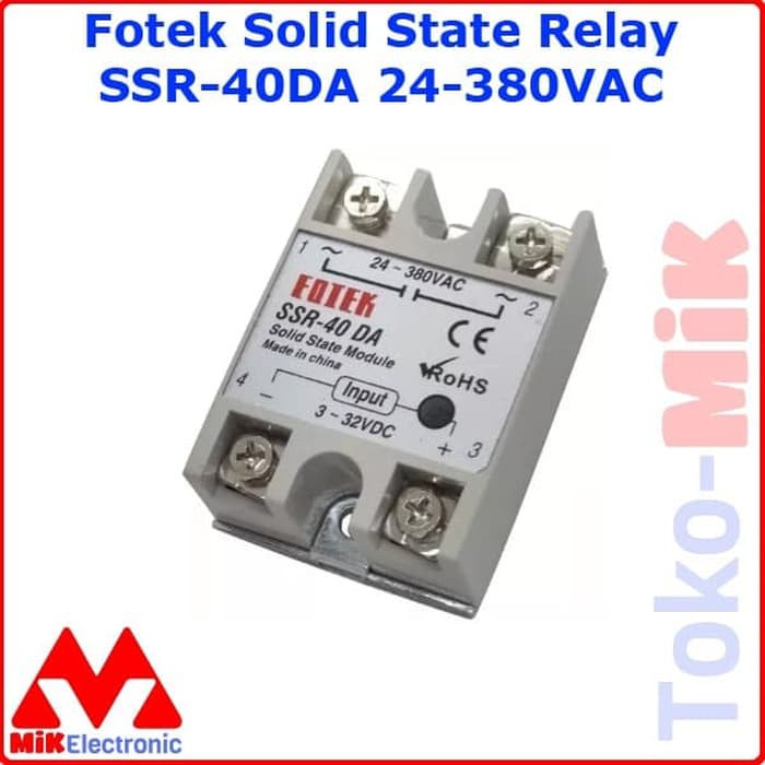 Fotek SSR-40DA 40A SOLID STATE RELAY SSR DC CONTROL AC 3-32VDC/24-380V | Shopee Philippines