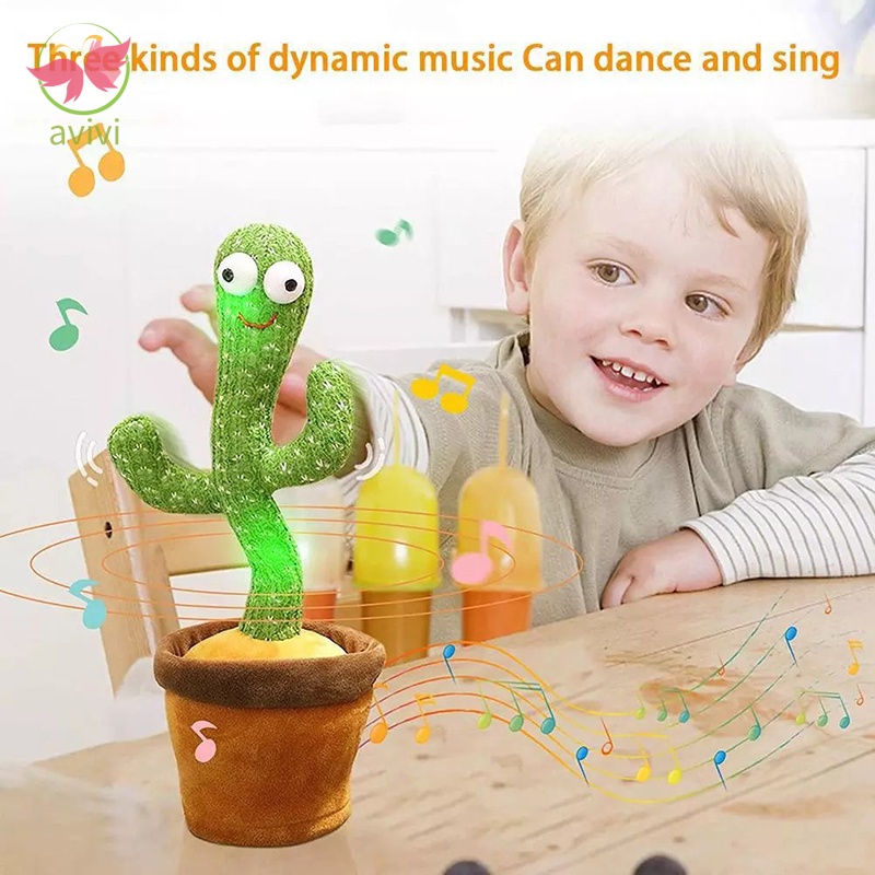 Rechargeable Dancing Cactus Toy with 120 Songs + Lighting + Recording ...