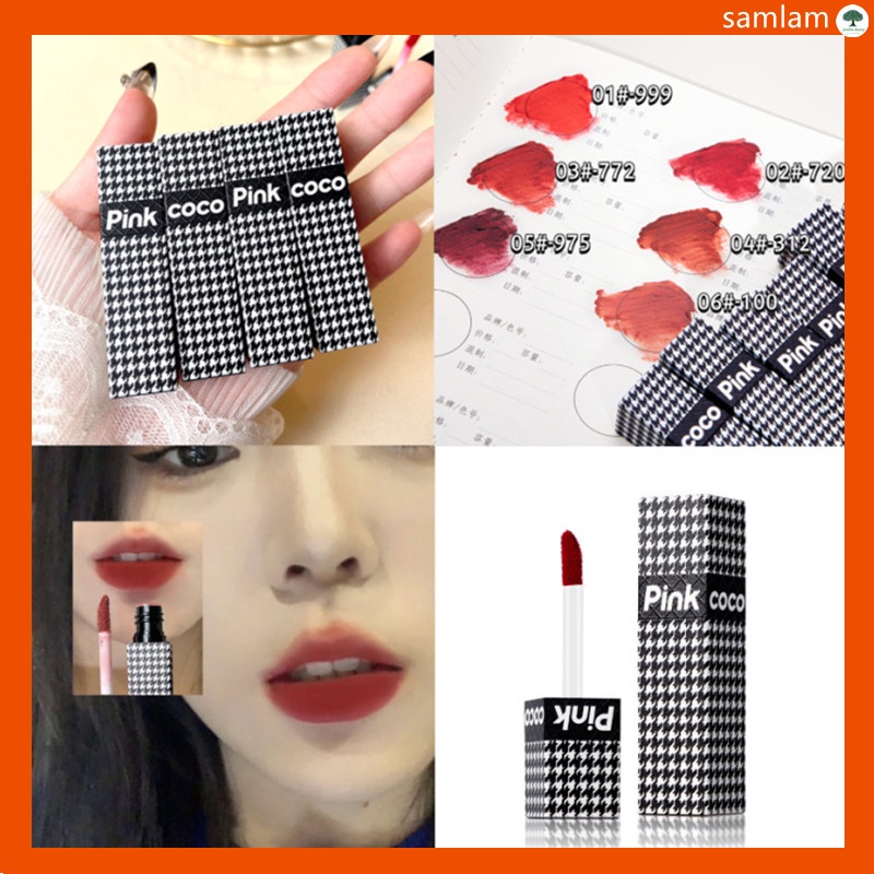 PINK COCO Lip Gloss Lipstick Lip Tint Red Velvet Matte Lips Beauty ...