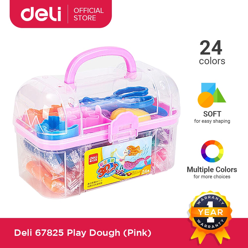 Deli Kids Toys DIY Plasticine Kids Safty Clay Dough Toy Set 67825 ...
