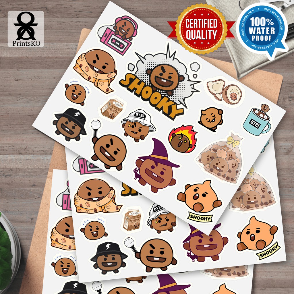 BT21 Water Proof Stickers - Shooky Design | Shopee Philippines