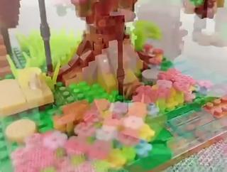 Pink Girl Sakura Tree House Compatible with Legos Small Particle ...
