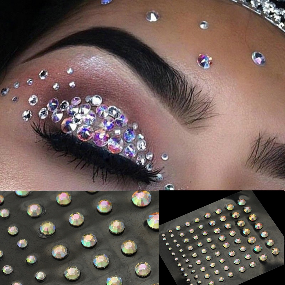 Fashion Temporary Tattoo Diamond Makeup Eyeliner Eyeshadow Face Sticker ...
