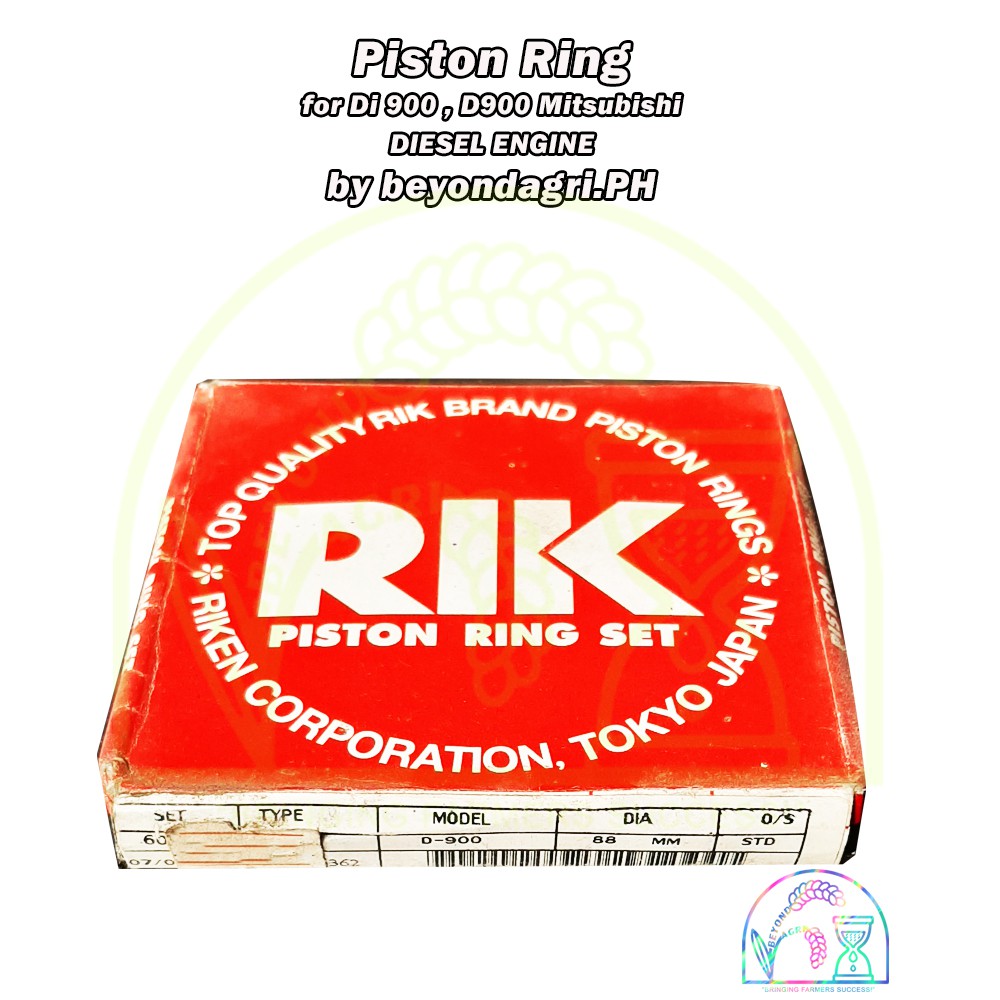 Piston Ring STD for Di900 , D900 Mitsubishi Diesel Engine by RIK Made ...