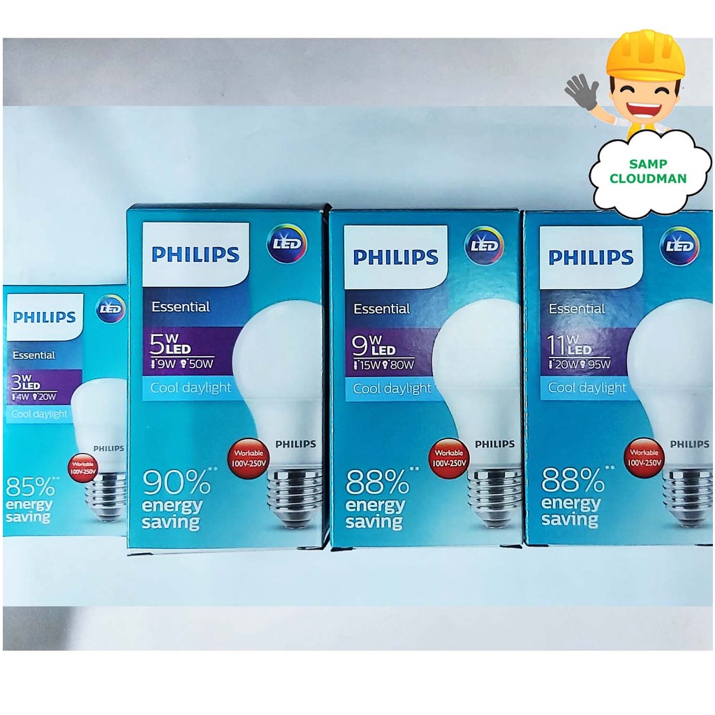 Philips Essential Energy Saving LED Bulb E27 3W 5W 7W 9W 11W 13W Cool ...