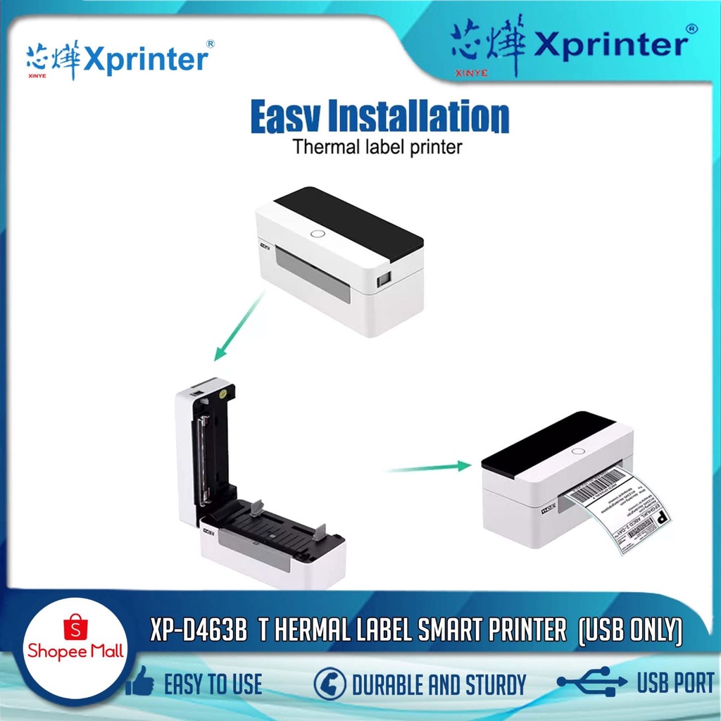 Xprinter XP-D463B Thermal Label Printer (USB ONLY) | Shopee Philippines