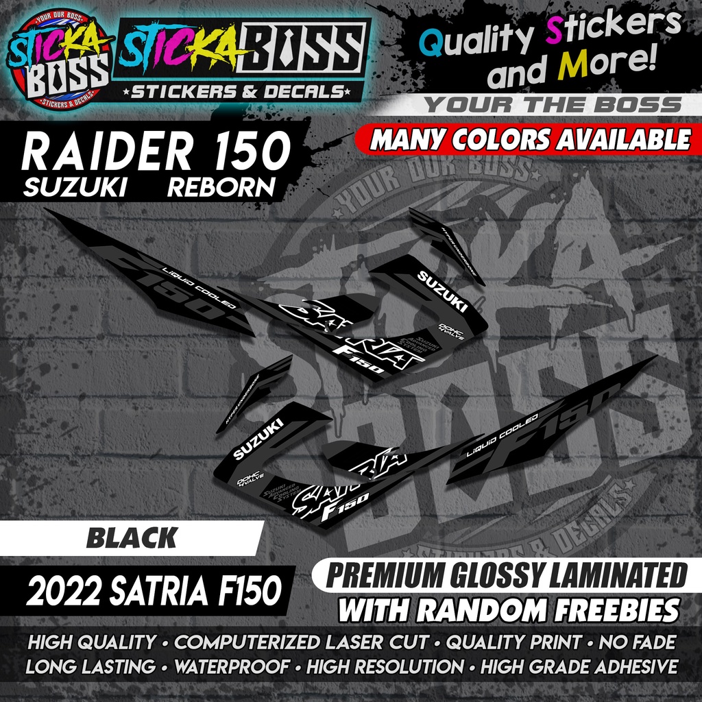 Suzuki Raider 150 Reborn Stock Decals BLACK ( 2022 Satria F150 )【WITH ...