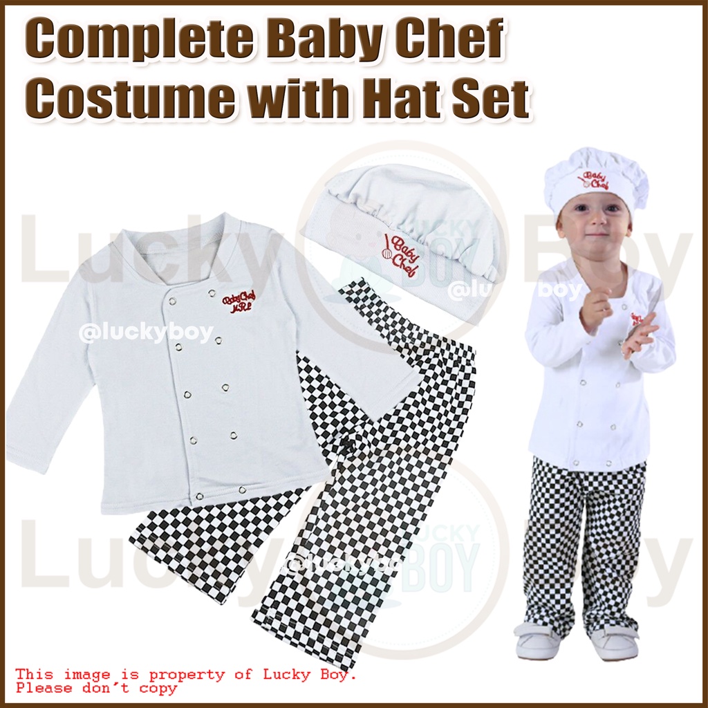 Complete Baby Chef Costume with Hat Set | Shopee Philippines
