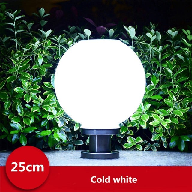 2PCS/Set 25CM Solar LED Round Post Light Waterproof Outdoor Powered ...