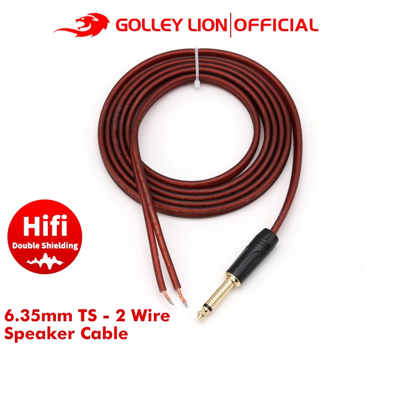 GOLLEY LION Brown 6.5mm Ts To 2 Wire Hi-Fi Ofc Speaker Cable For ...