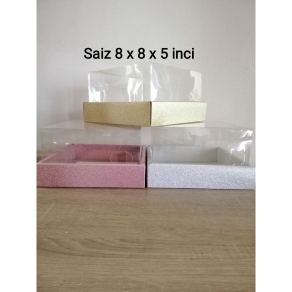 Kotak Hantaran Plastik/Box Exclusive With Transparent Pvc 8” X 8” X5 ...